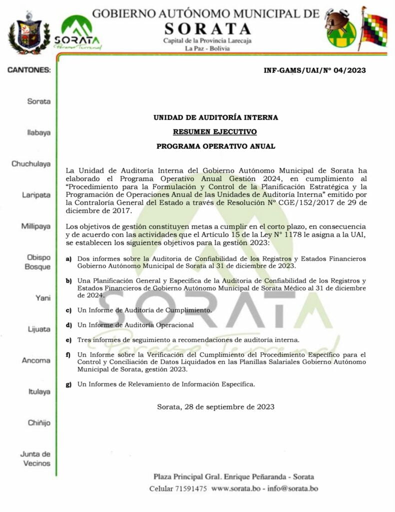 Programa Operativo Anual 2024 – GAMS